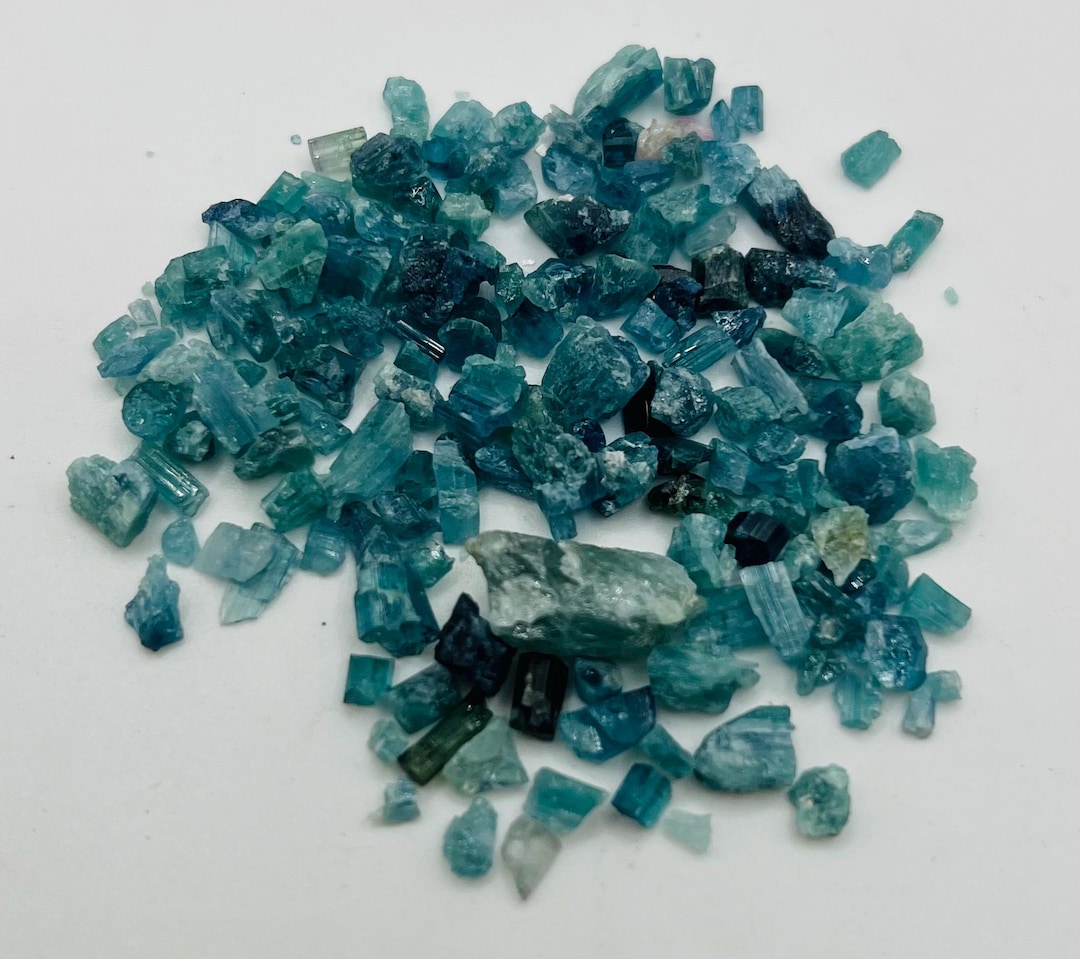 Natural Blue Tourmaline Crystal Lot, Gemstone Pieces@88 - Etsy