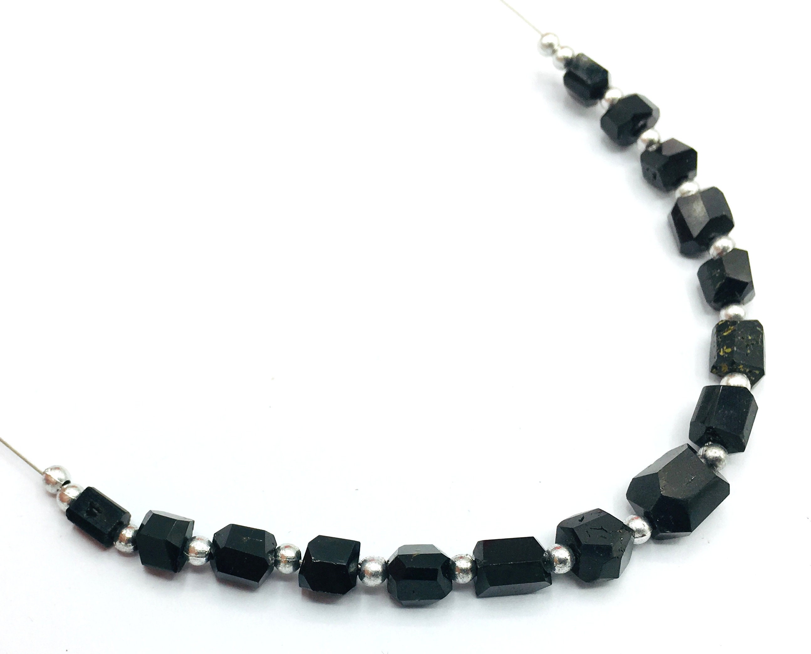 1 Strand Black Tourmaline Beads From Afghanistan W417 | Etsy