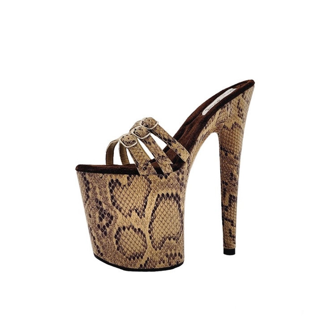 Exotic Dancer Shoes Pole Dancing Shoes Genuine Leather Shoes Python ...