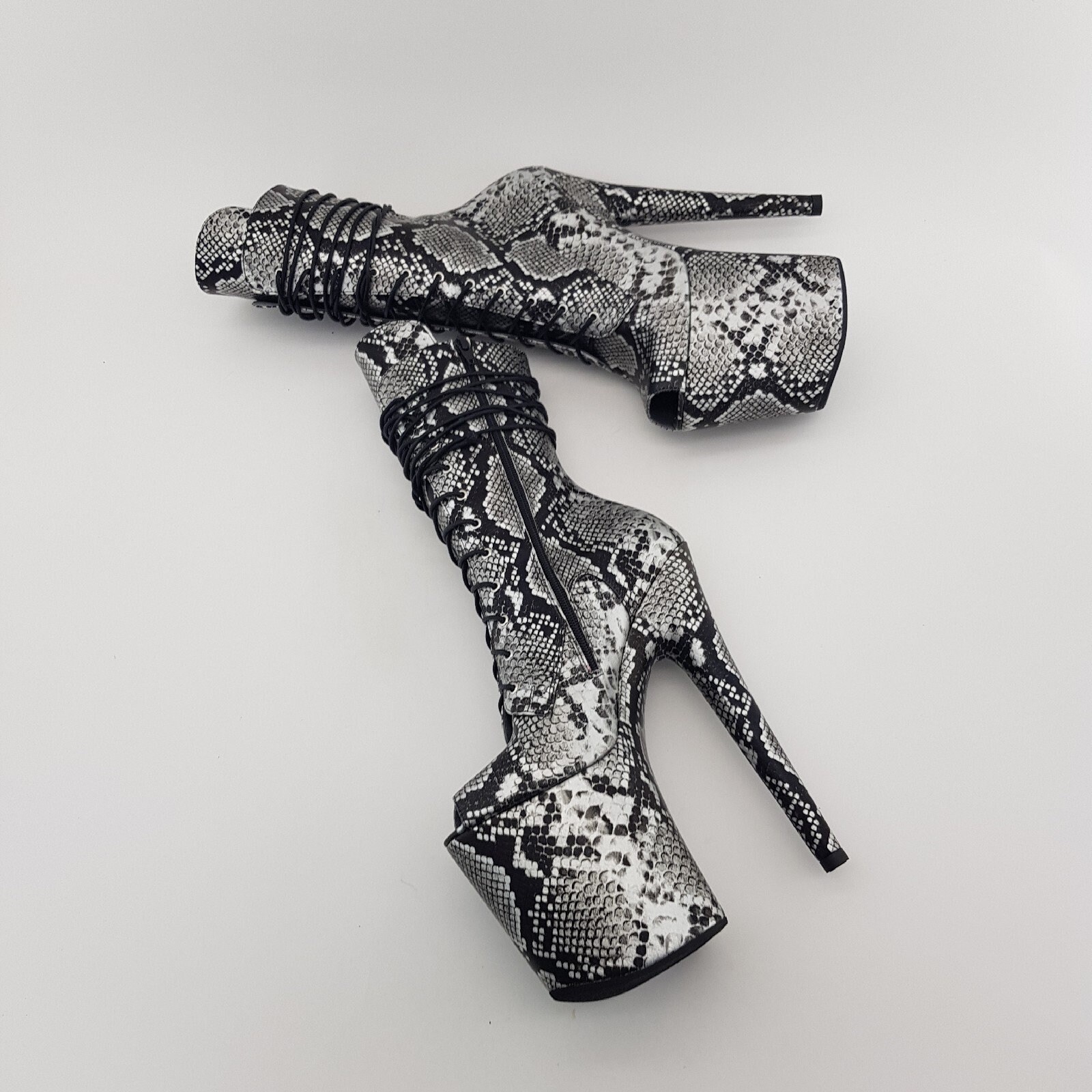 Pole Boots Vegan Boots Pole Dancing Boots Snakeskin Boots Pole Dancer ...