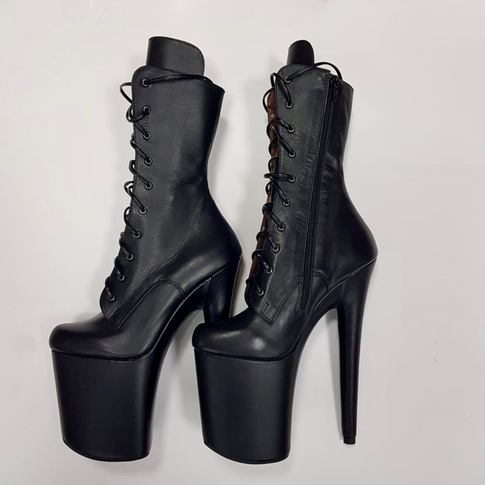 Pole Boots Black Leather Boots Pole Dancing Boots Exotic Dancer Boots ...