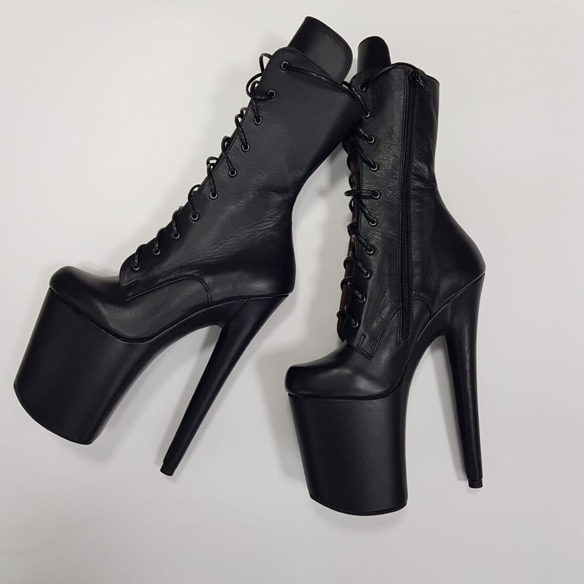 Pole Boots Black Leather Boots Pole Dancing Boots Exotic - Etsy