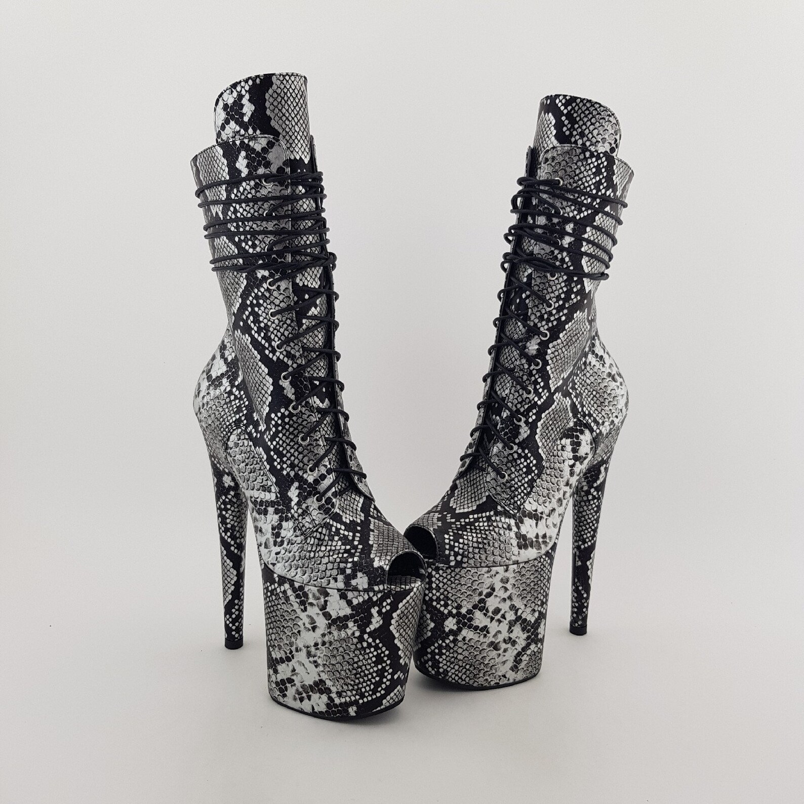 Pole Boots Vegan Boots Pole Dancing Boots Snakeskin Boots Pole Dancer ...