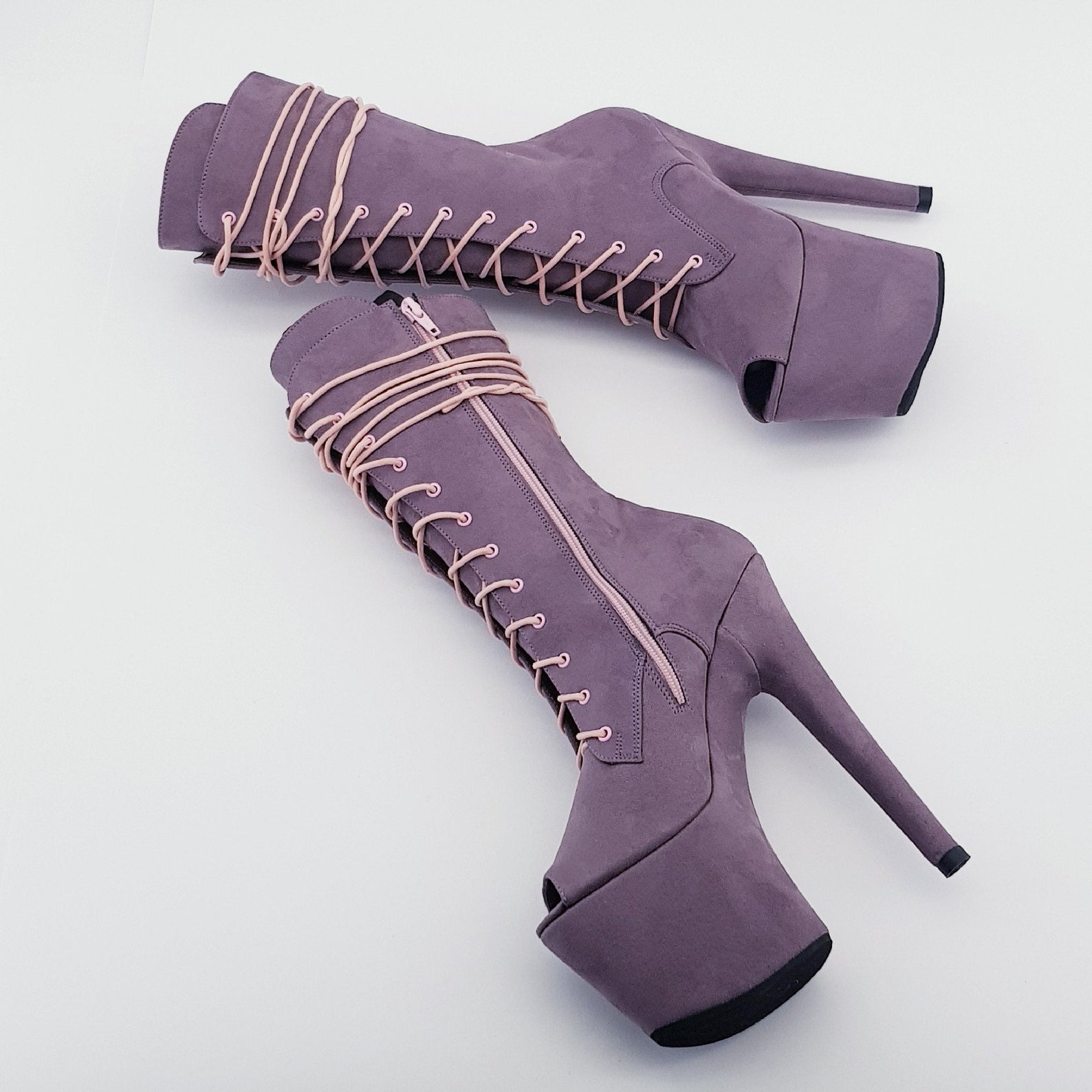 Pole Dancing Boots Vegan Pole Boots Pole Dance Boots Lilac Boots Pole ...