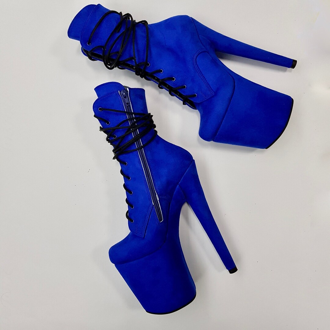 Royal Blue Pole Boots Pole Dancing Boots Vegan Boots Pole - Etsy