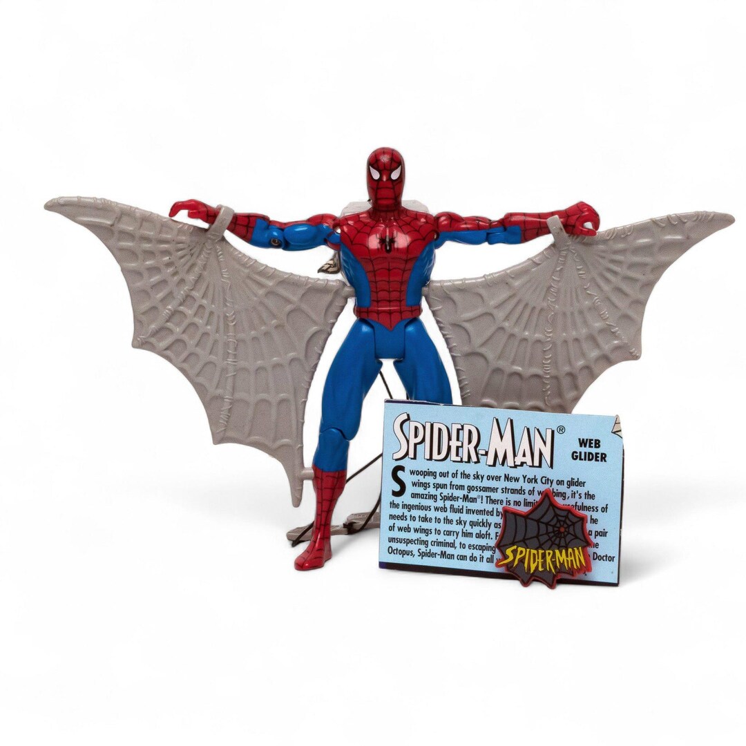 Toy Biz 1995 Marvel WEB GLIDER Spider-man Animated Series Action Figure ...
