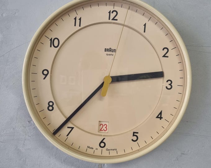 Vintage BRAUN 4823 ABK 40 Kitchen Clock 80s Space Quartz Plastic 1980s ...