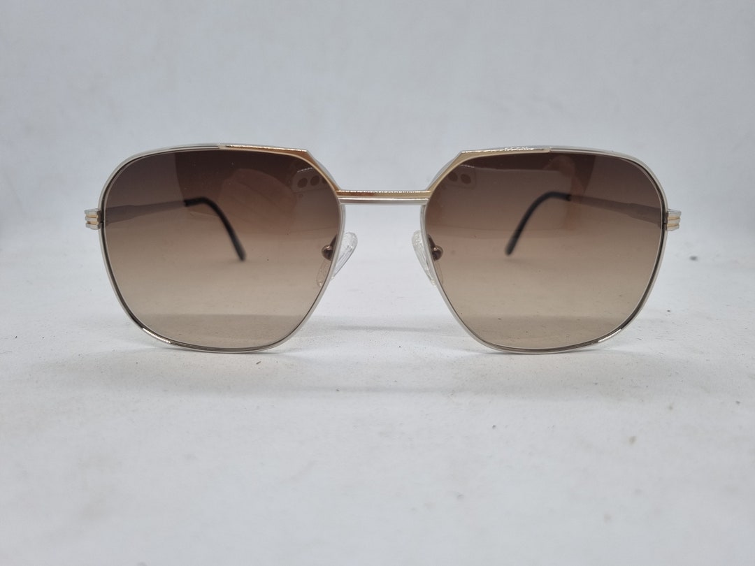 Vintage ESSILOR Sunglasses Silver Metal Frame 80s Brown Lenses 1960s ...
