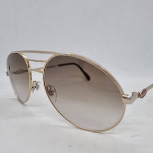 Vintage BUGATTI Sunglasses 80s Gold Frame 1980s Sonnenbrille Brown ...