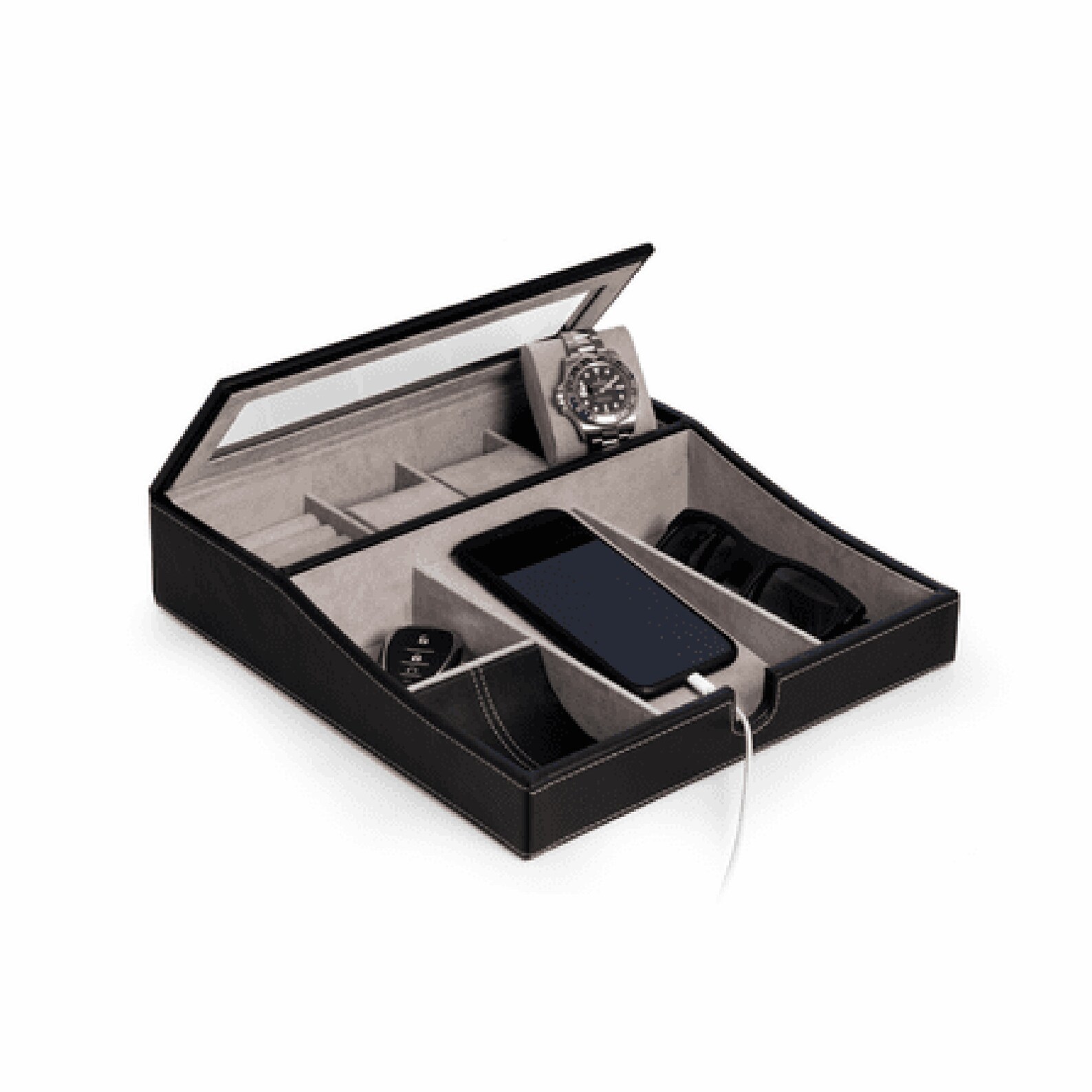 Leather Valet Box With Phone Tray - Etsy