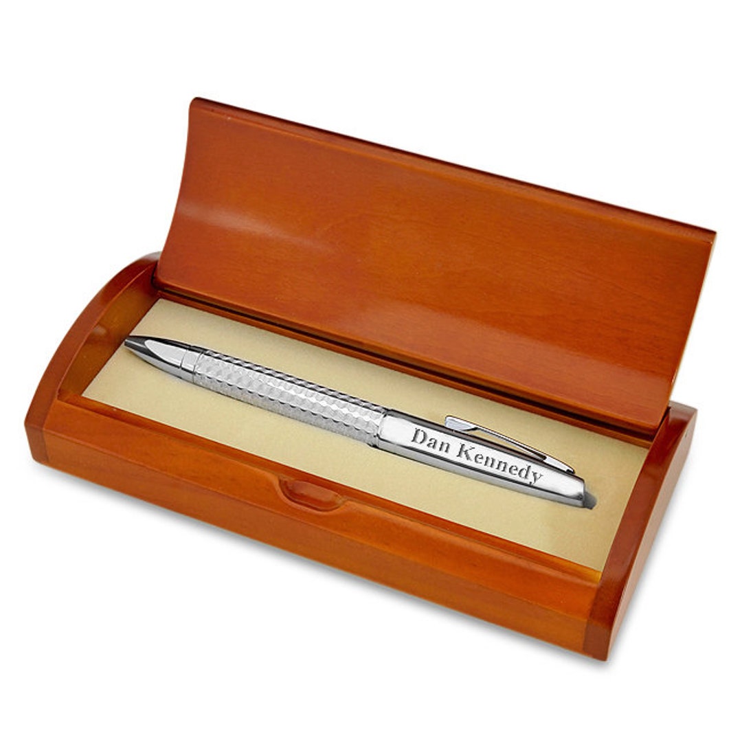 Personalized Pen Gift Set - Engraved Ballpoint Pen Set With Wood Gift ...