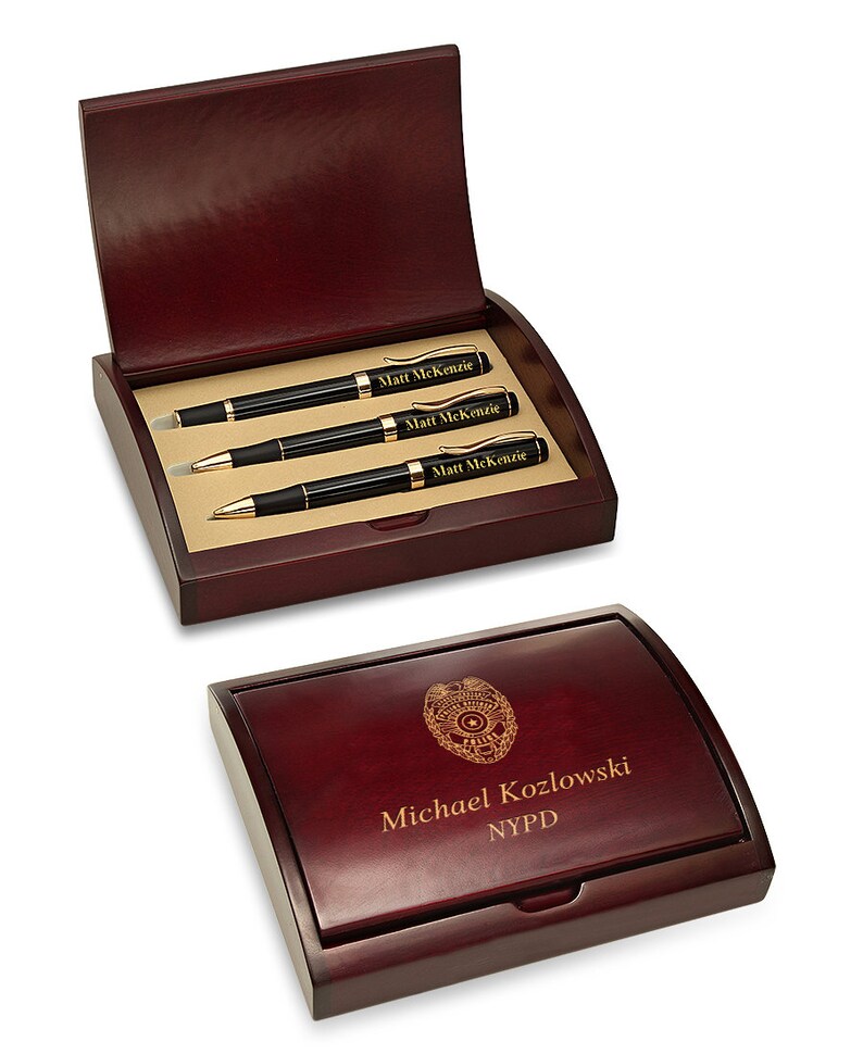Police Badge Pen & Pencil Gift Set - Etsy