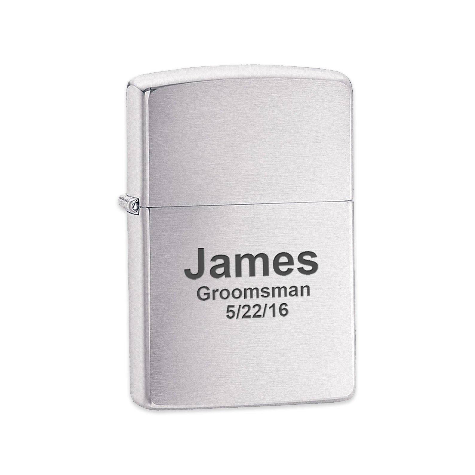 Laser Engraved Brushed Chrome Zippo Lighter - Silver Cigarette Lighter ...