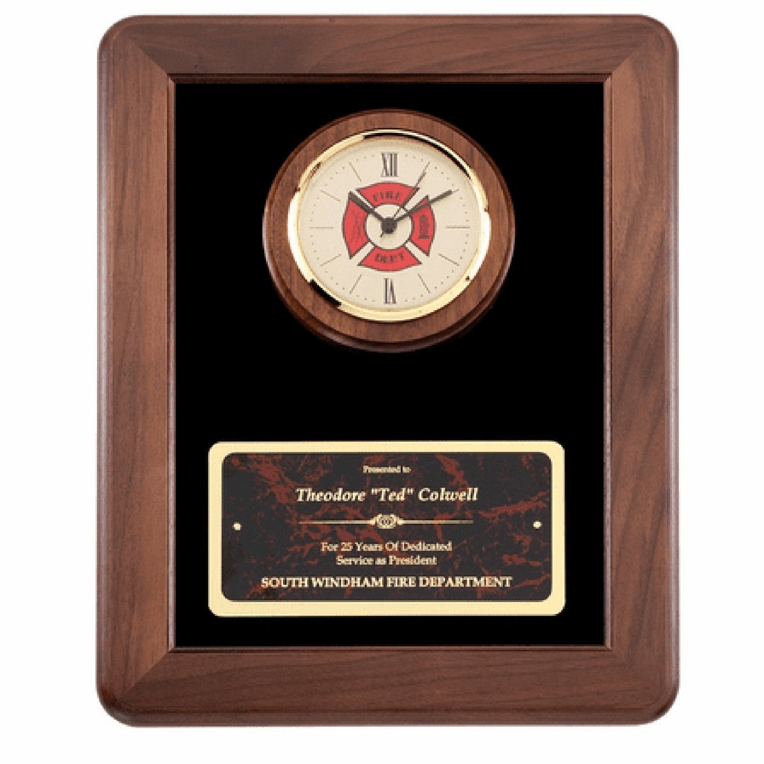 Personalized Firefighter's Clock and Frame - Etsy