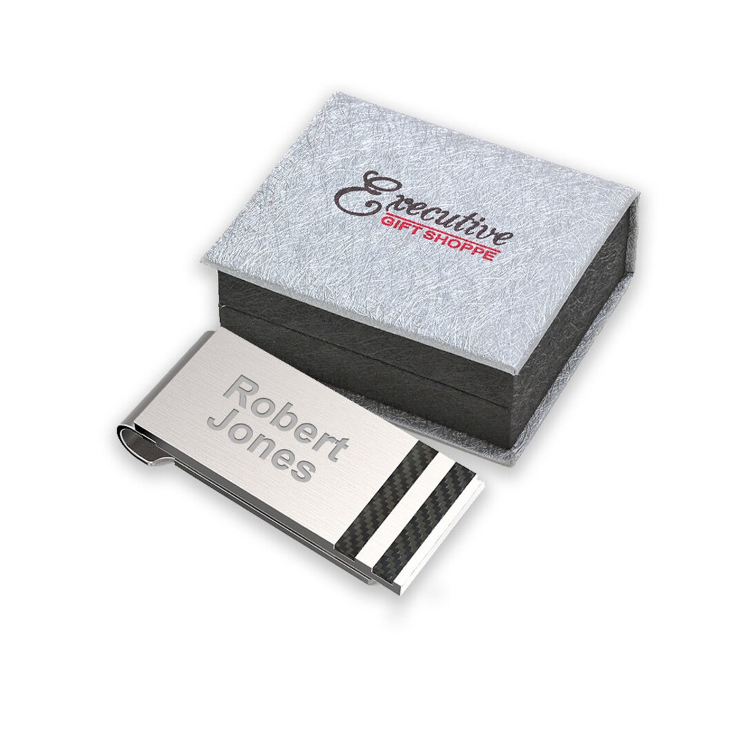 Carbon Fiber Engraved Spring Loaded Money Clip - Personalized French ...
