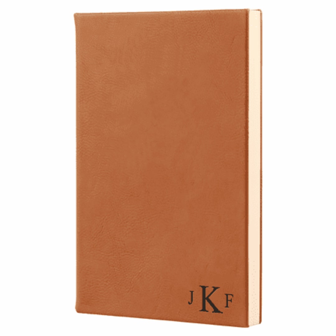 Rawhide Tone Journal With Black Satin Bookmark With Roman Monogram ...
