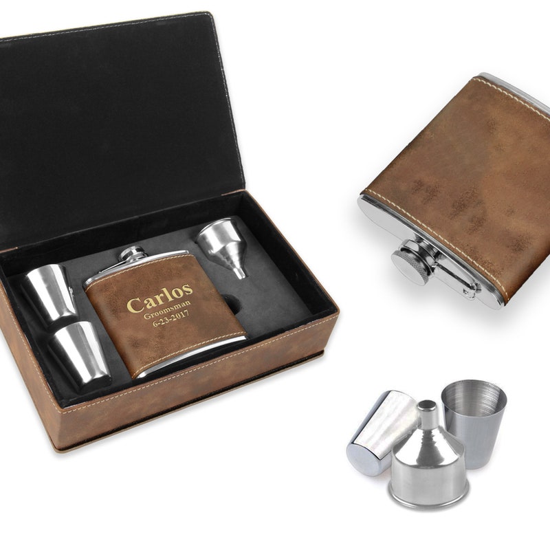 Engraved Flask Set - Etsy