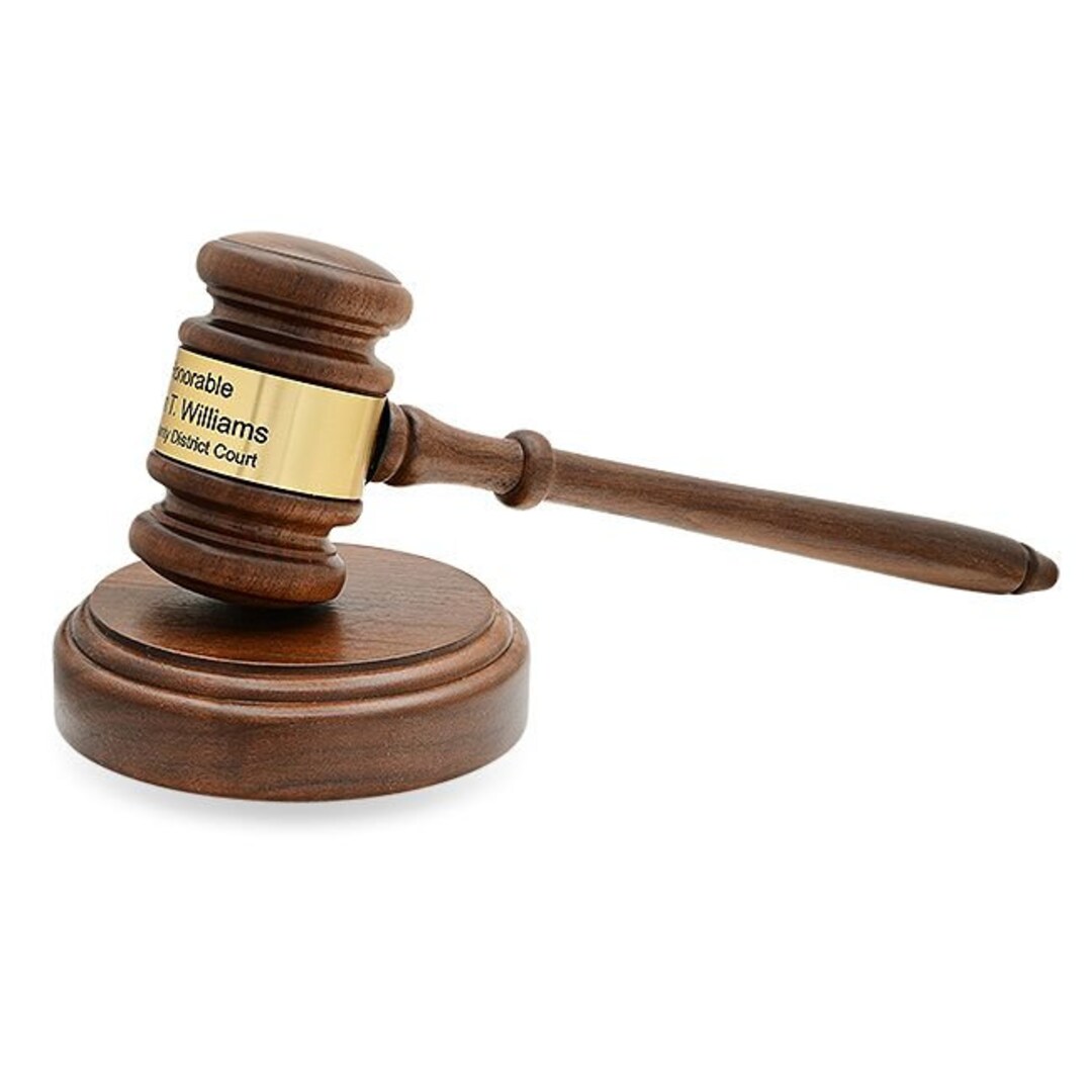 Personalized Walnut Wooden Gavel With Gold Band & Sounding Board - Etsy