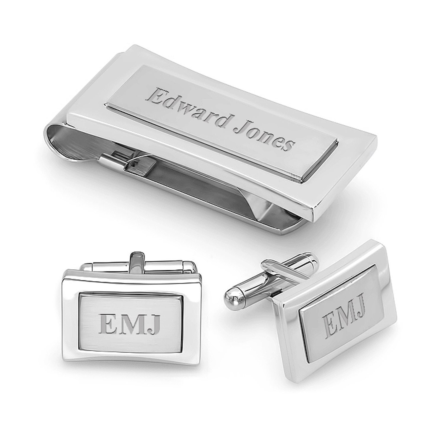 Personalized Money Clip & Engraved Cufflinks Gift Set - Engraved Money ...
