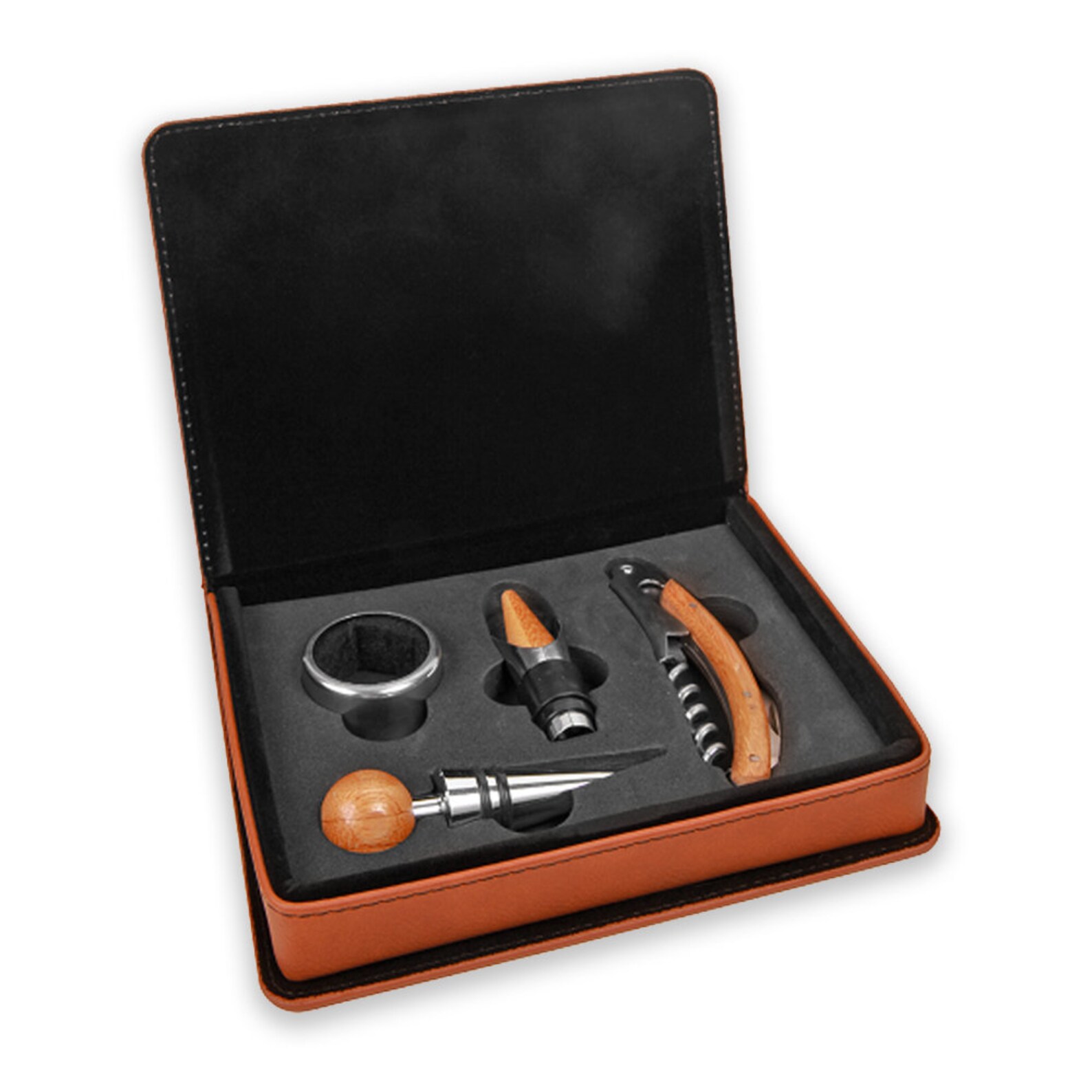 4 Piece Wine Tool Set in Personalized Rawhide Gift Case | Etsy