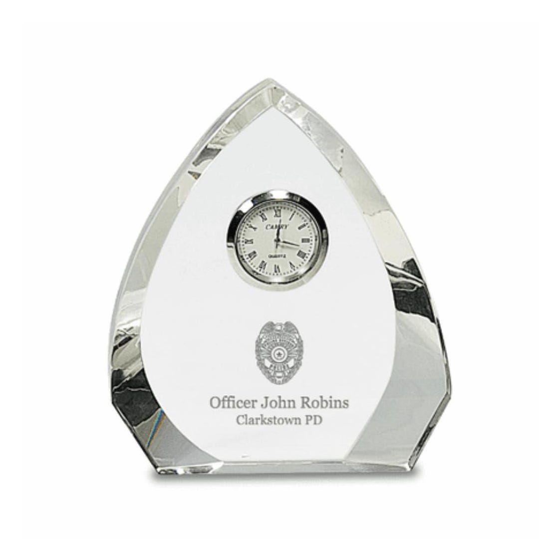 Police Officer Personalized Arch Premier Crystal Clock - Etsy