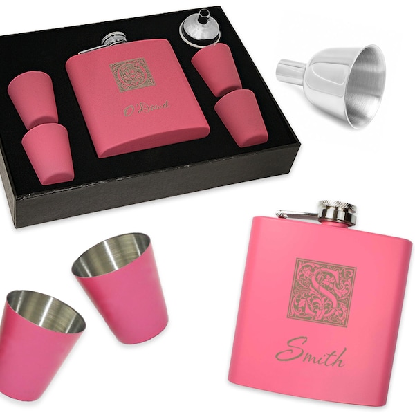 Monogram Flask - Etsy