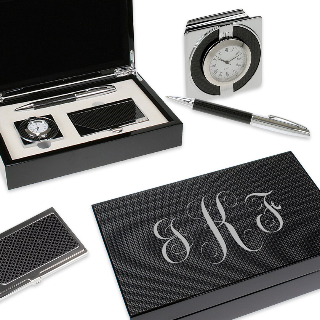 Personalized Office Set - Executive Office Gift Set - Deluxe Desk Set ...