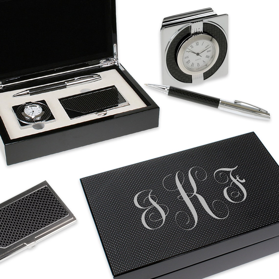 Personalized Office Set - Executive Office Gift Set - Deluxe Desk Set ...