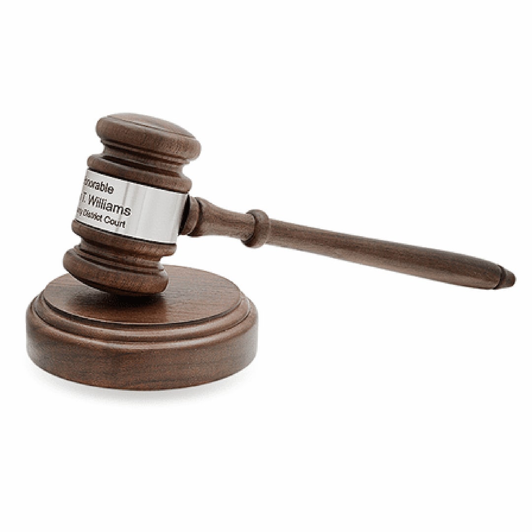 Personalized Walnut Wooden Gavel With Silver Band & Sounding Board - Etsy