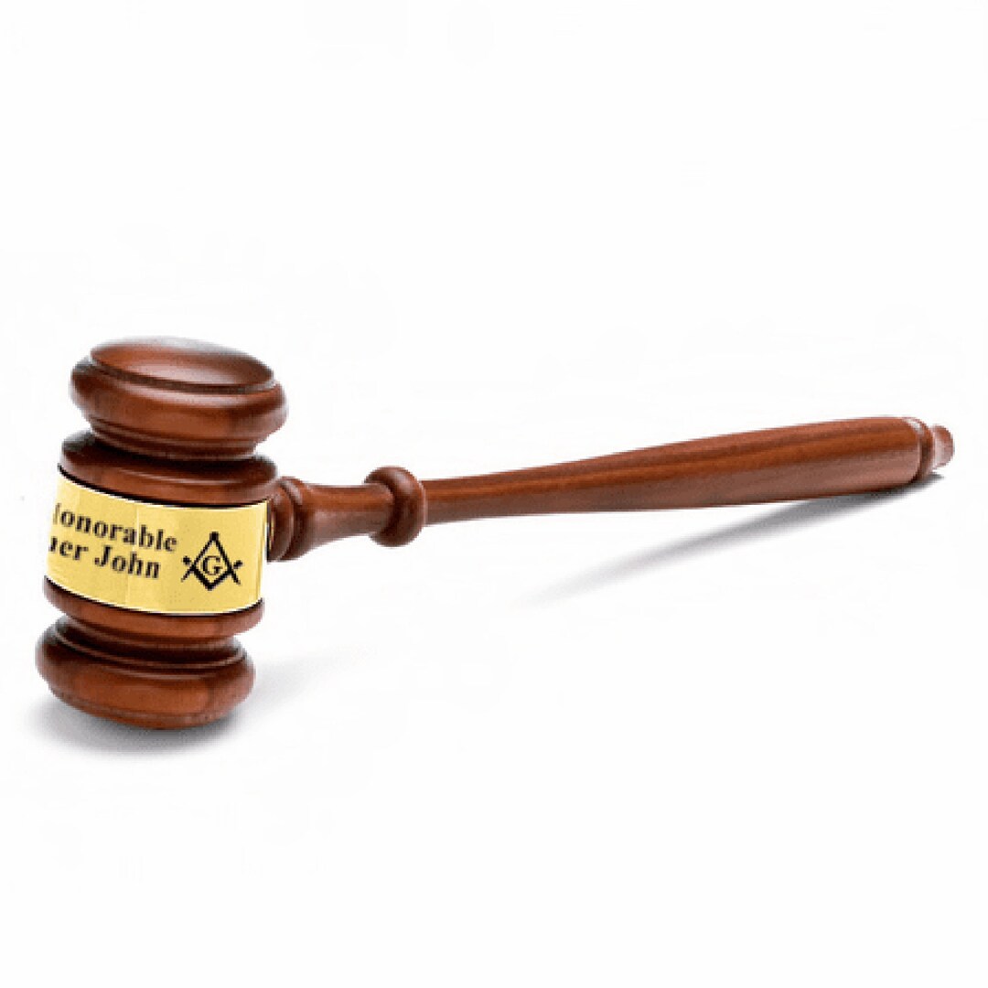 Masonic Wooden Gavel With Personalized Gold Band - Etsy