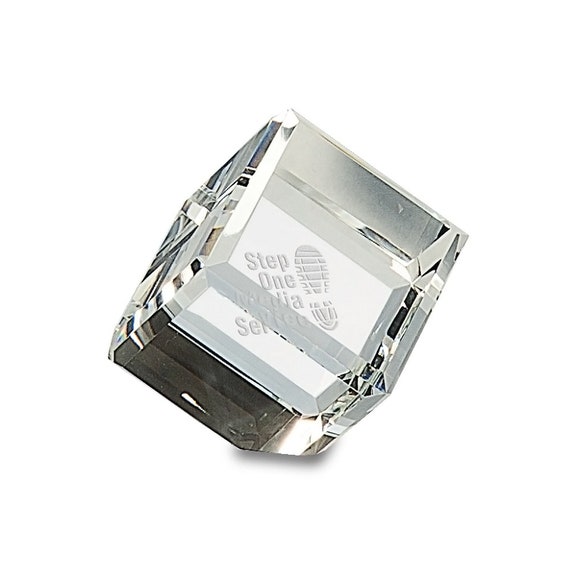 Personalized Crystal Cube Paper Weight Laser Engraved Small - Etsy