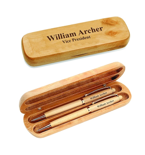 Engravable Maple Wood Pen & Pencil Set Personalized Pen and - Etsy
