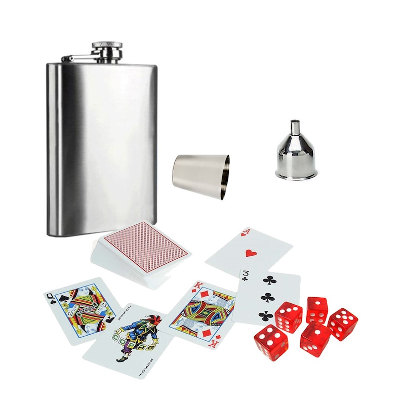 Flask Set With Cards & Dice for Lawyers - Personalized Legal Theme ...