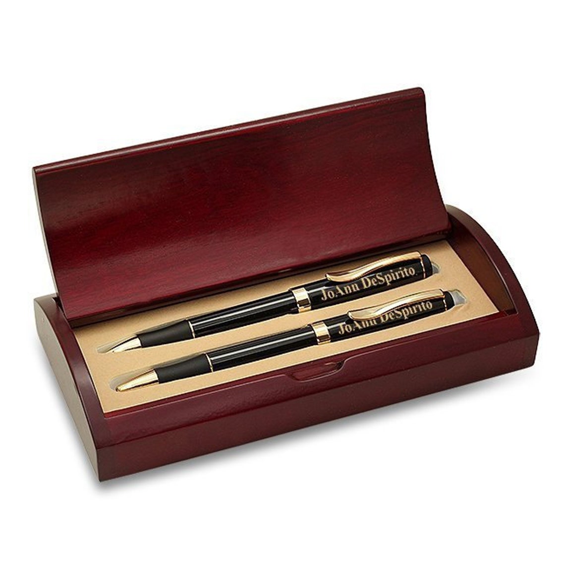 Personalized Ballpoint Pen & Pencil Set With Rosewood Box - Etsy