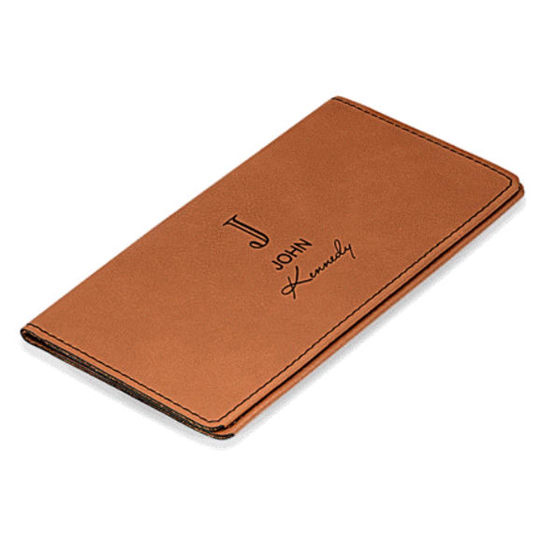 Full Name Monogram Rawhide Checkbook Cover - Free Personalization - Etsy
