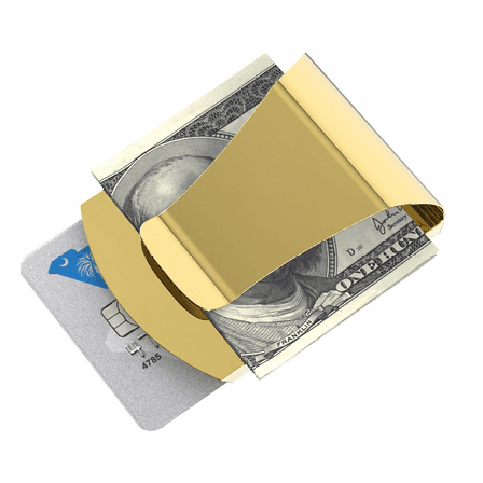 Engraved Metal Money Clip & Credit Card Holder - Gold - Etsy