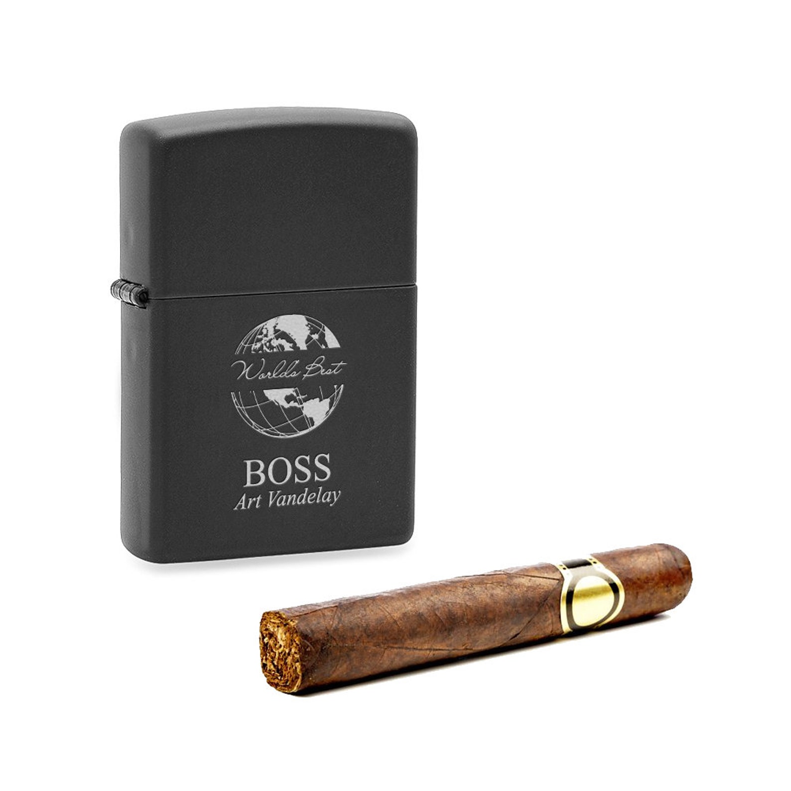 Black Engraved Zippo Lighter for Best Boss Personalized World's Best ...