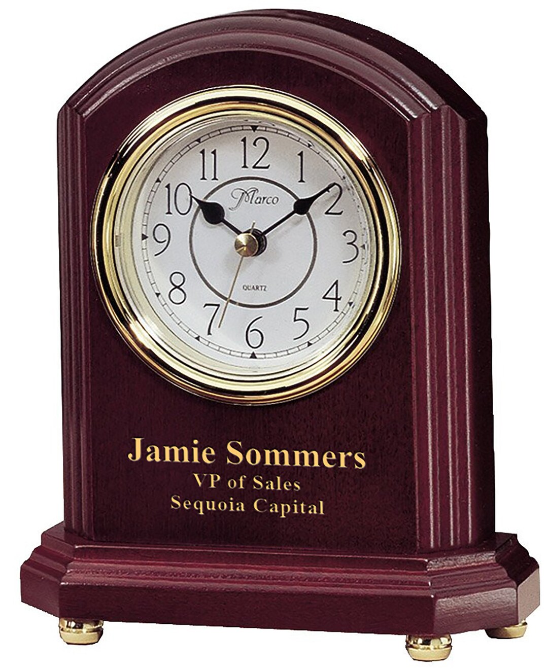 Personalized Rosewood and Brass Mantle Clock - Etsy