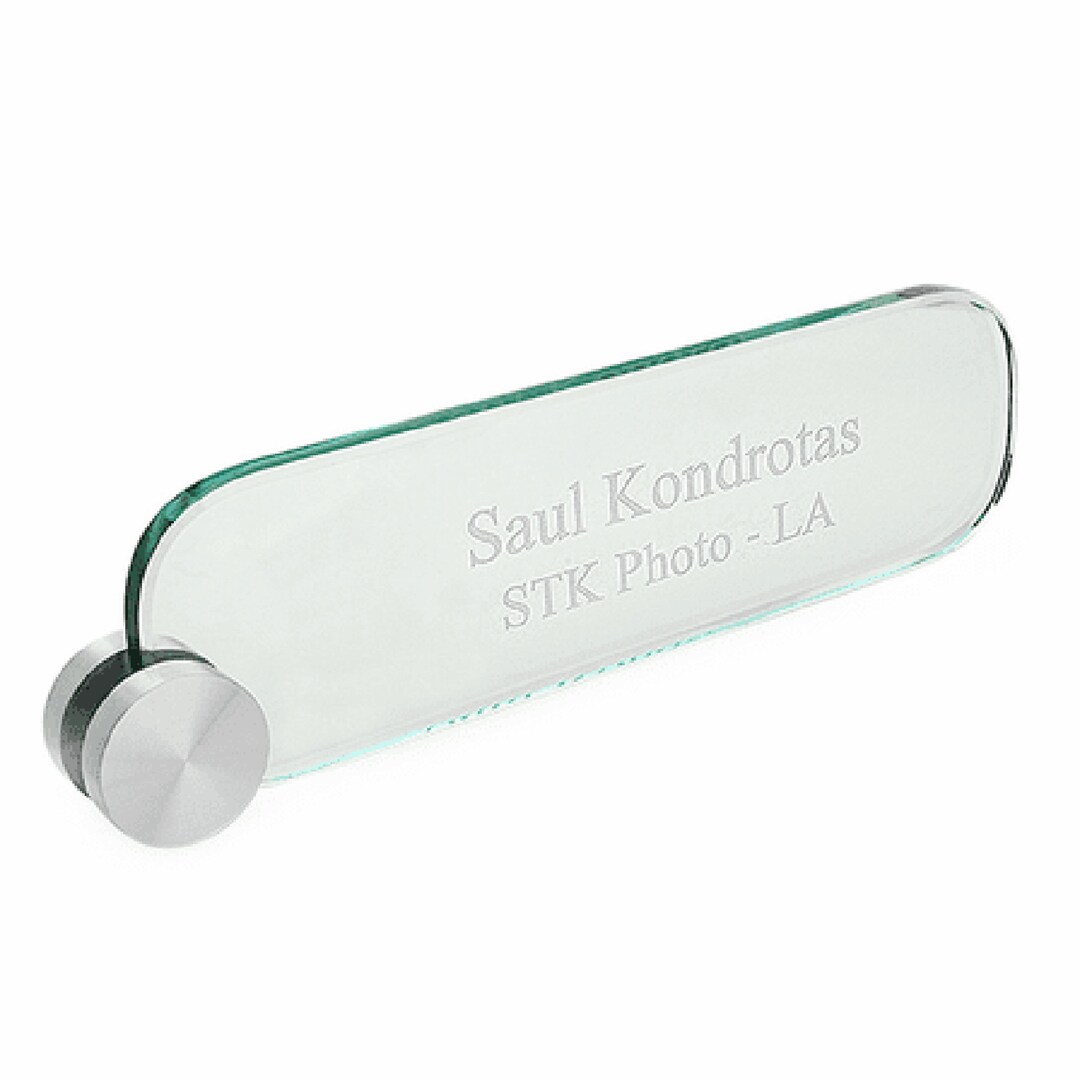 Personalized Crystal Desktop Name Plate With Silver Circle - Etsy