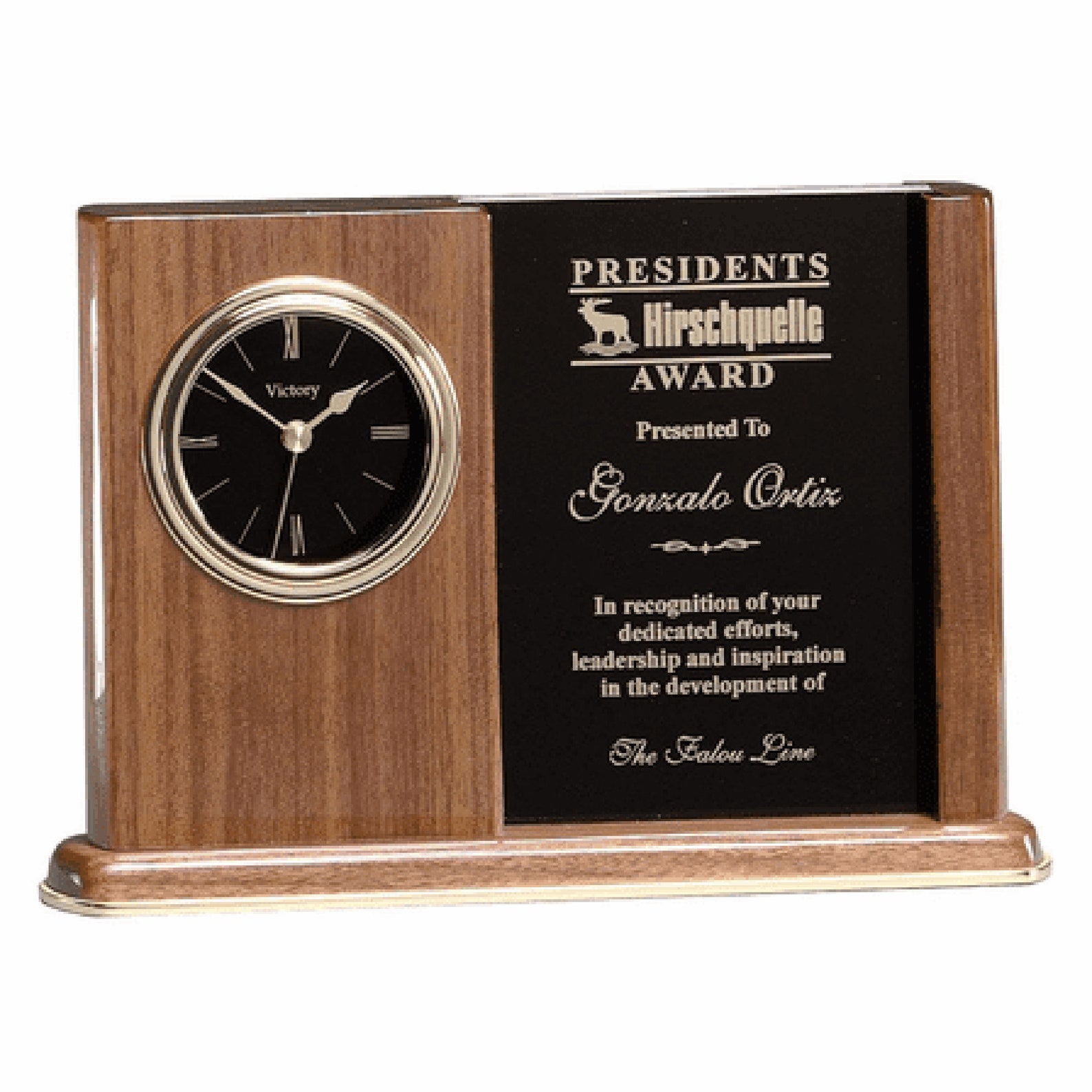 Personalized Walnut Award Clock - Etsy