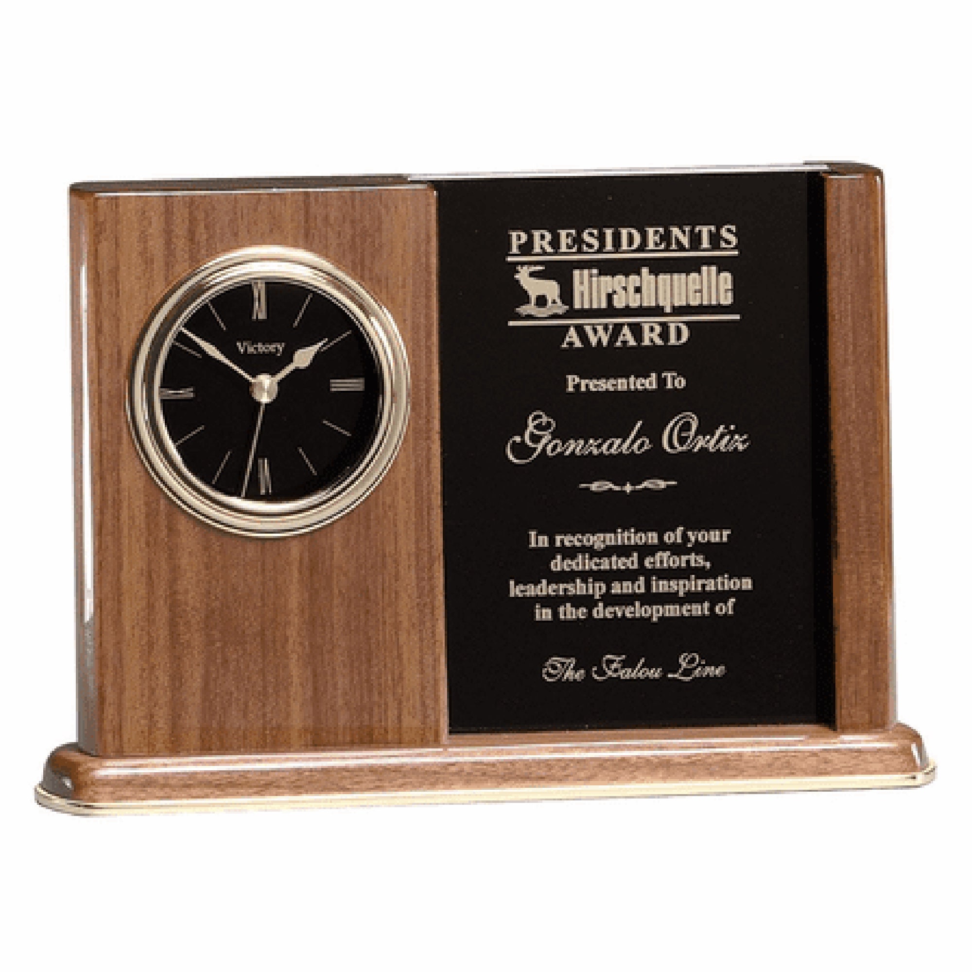 Personalized Walnut Award Clock - Etsy
