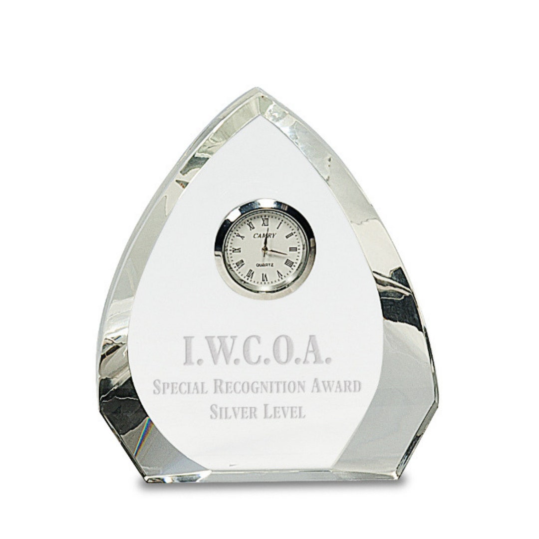 Personalized Arch Premier Crystal Clock - Etsy