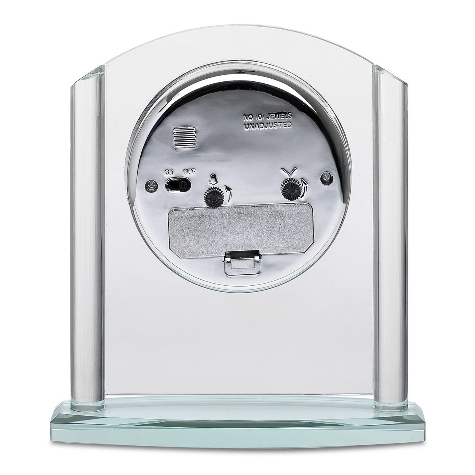 Arched Glass Personalized Desk Clock With Silver Finish Base ...