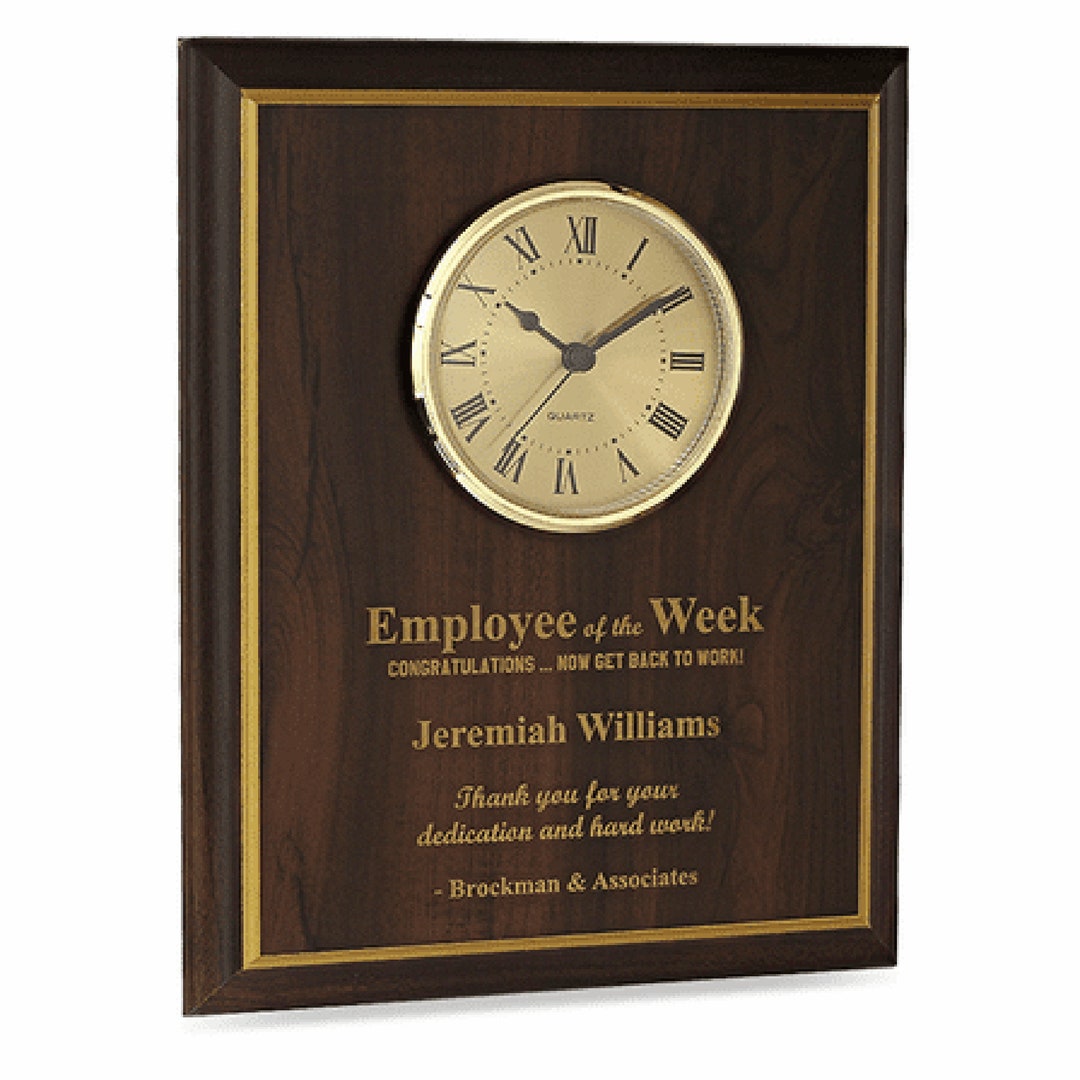 Employee of the Week Recognition Wall Plaque With Clock - Etsy