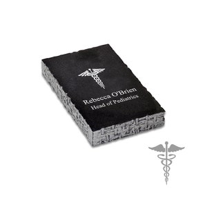 Doctor's Black Marble Desktop Paperweight - Custom Engraved Paperweight ...