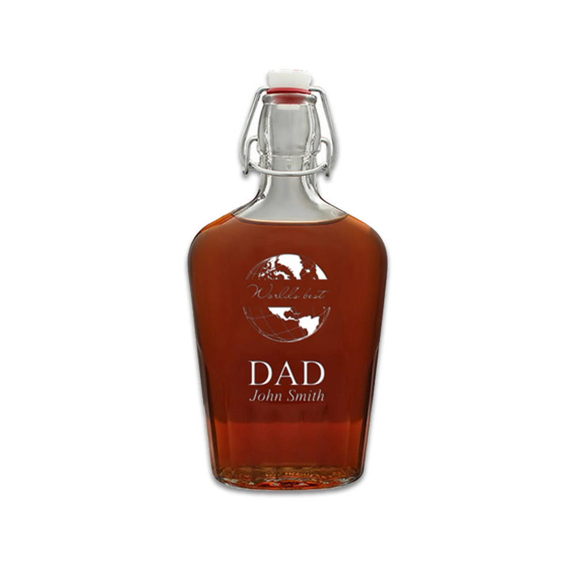 Laser Engraved World's Best Dad Glass Flask Customized - Etsy