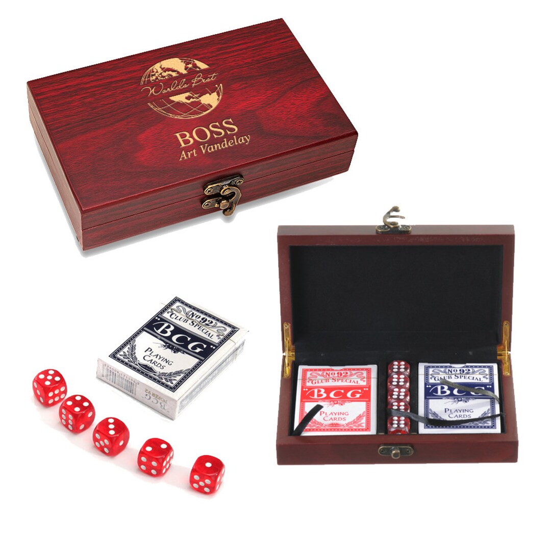 World's Best Boss Personalized Card & Dice Set - Game Set for Manager ...