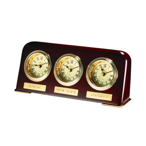 Personalized Multi Time Zone Desk Clock Customized Tabletop Clock With ...