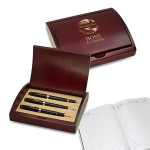 Personalized World's Best Boss Fancy Pen Set - Pen and Pencil Set in ...