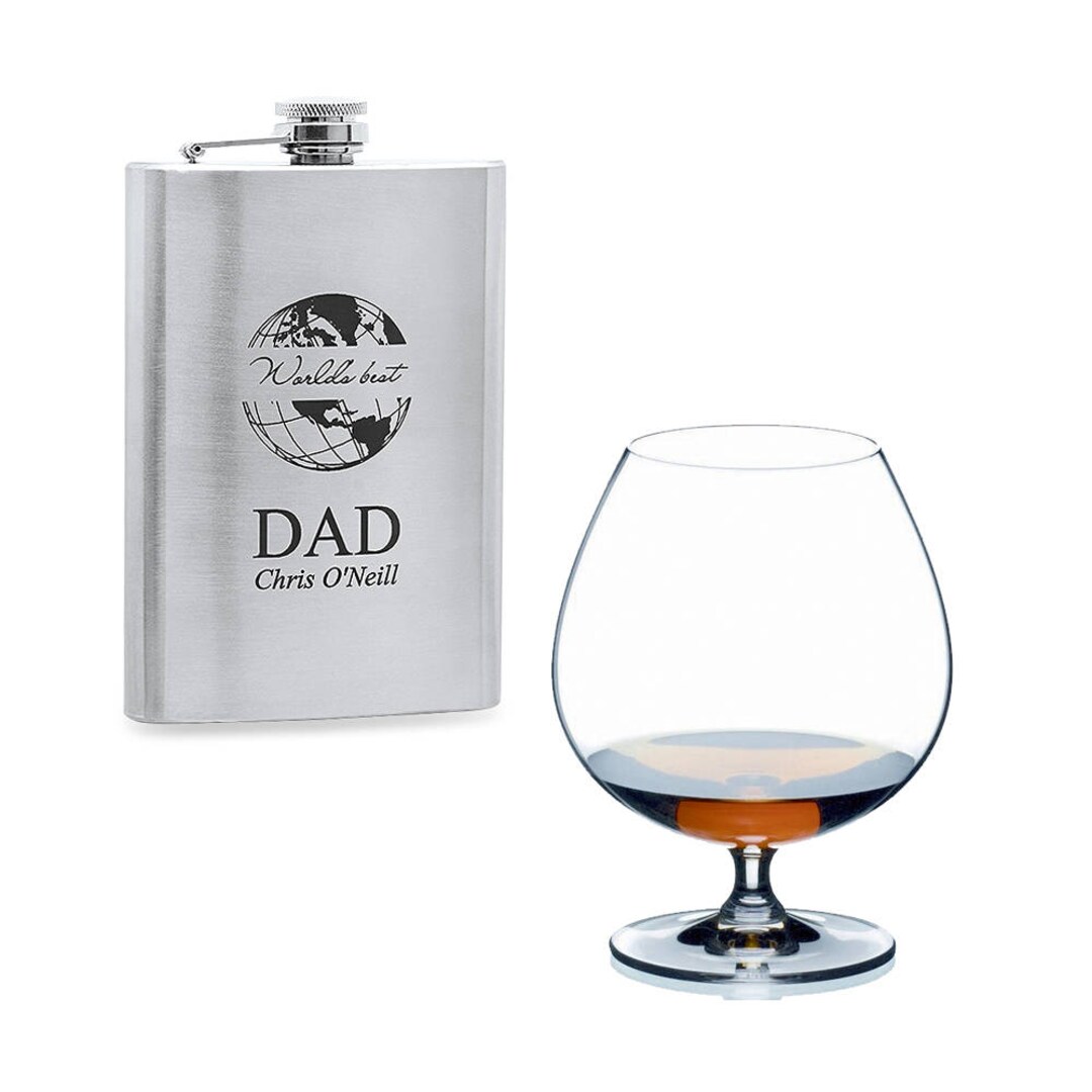 World's Best Dad Stainless Steel Hip Flask - Silver Coloured Men's Hip ...
